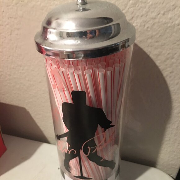 Elvis Presley | Accents | Elvis Presley Glass Straw Holder Straws Ba ...